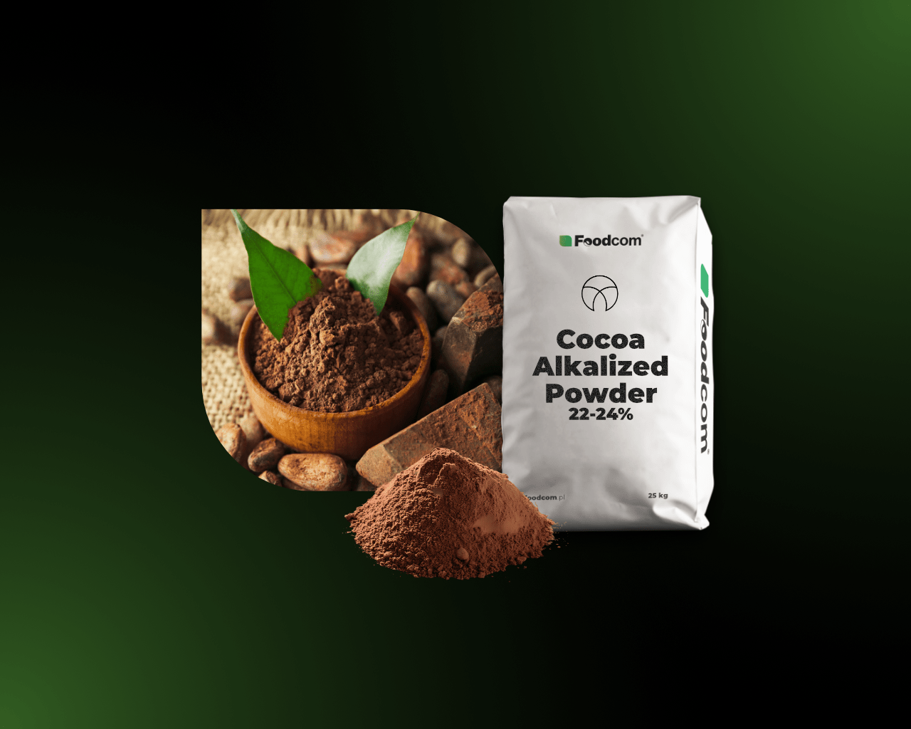Alkalized cocoa powder 22-24% | Price | B2B trade - Foodcom S.A.