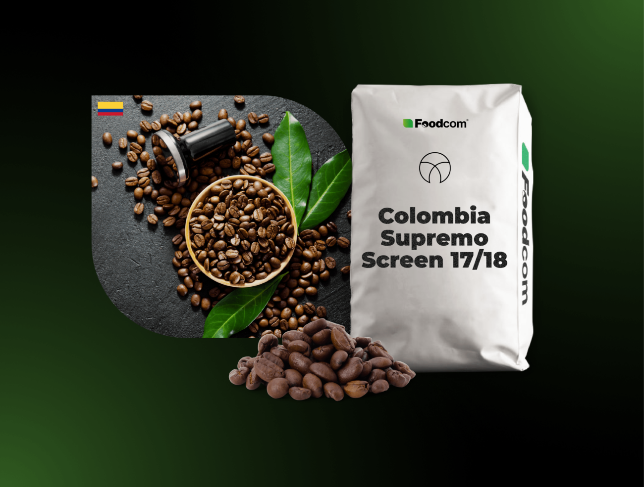 Colombia Supremo Washed | Price | 60 kg bags | B2B trade | Foodcom S.A.