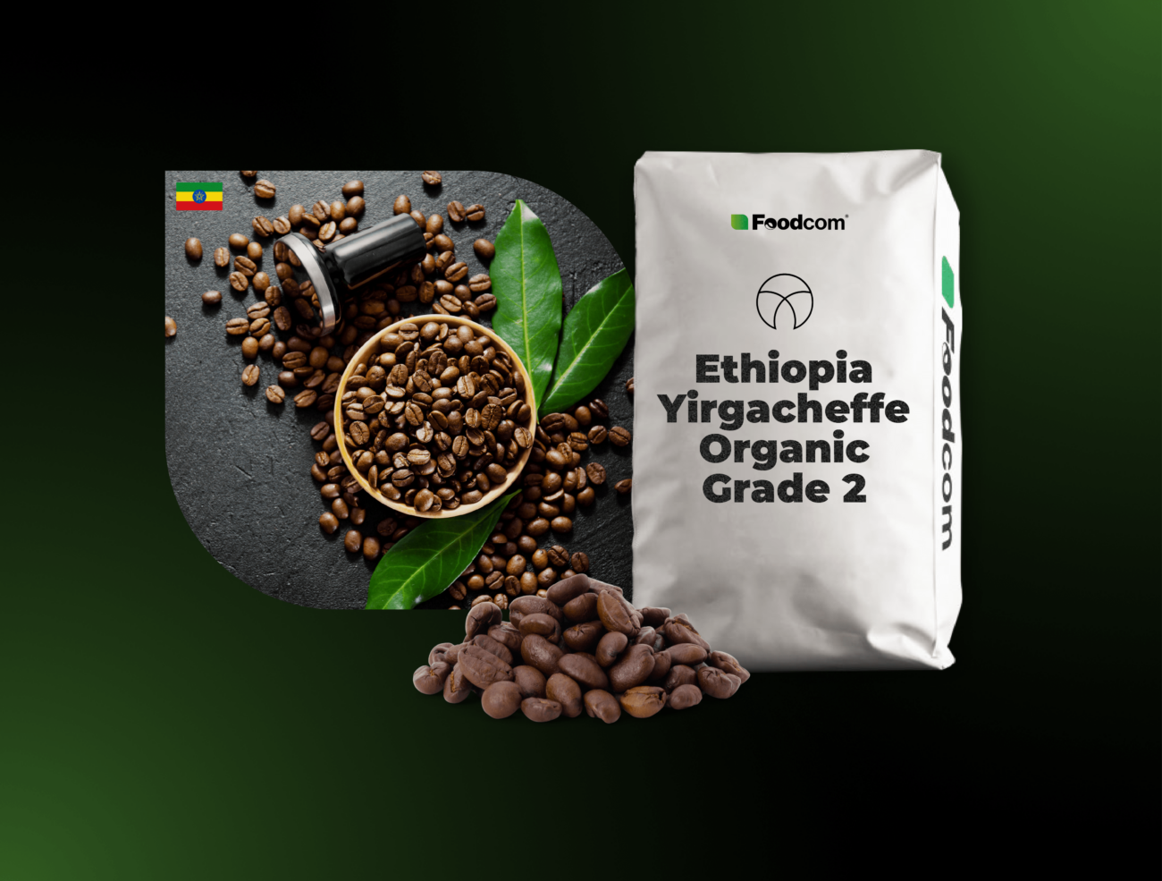 Ethiopia Yirgacheffe Organic Grade 2 Washed | Price | 60 kg bags | B2B trade | Foodcom S.A.